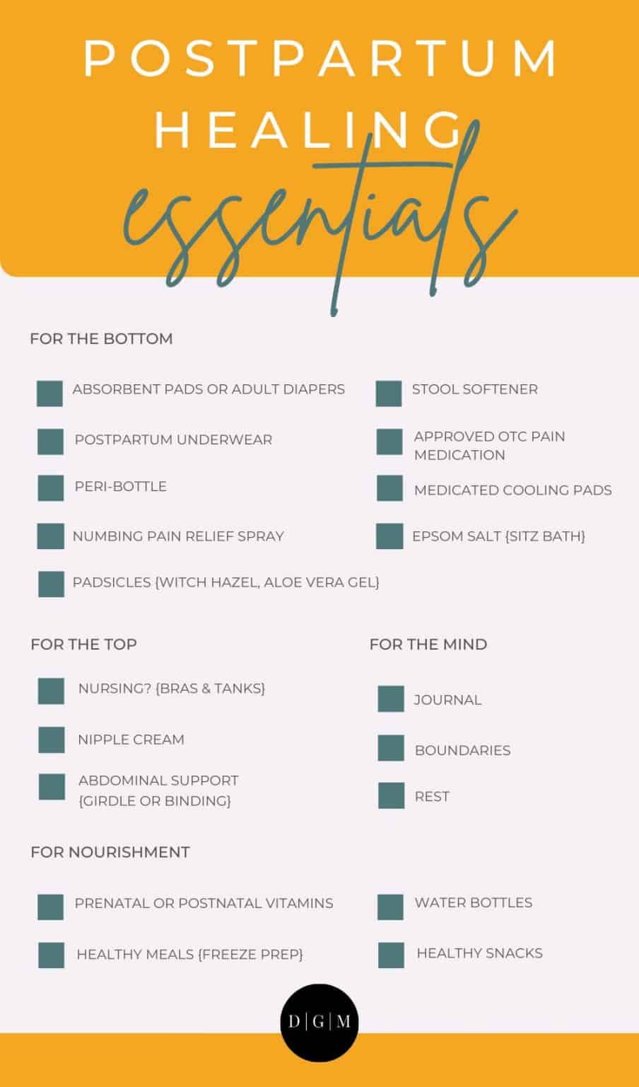 Postpartum Essentials for Healing After Birth - Damn Good Mom