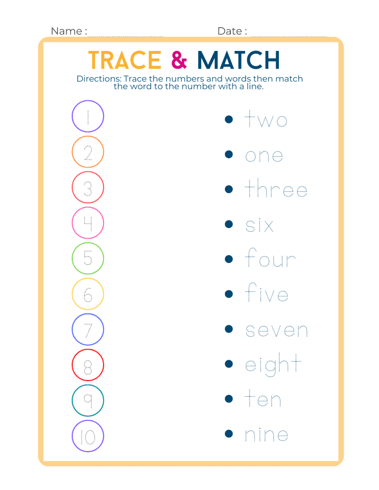 Fun Number Tracing Worksheets {1-10}