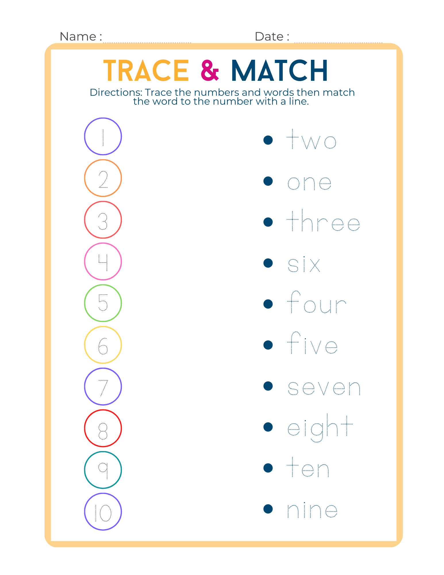 Fun Number Tracing Worksheets {1-10}