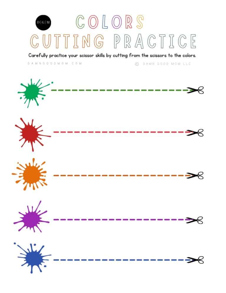 13+ Cheerful Cutting Practice Pages | Pre-Writing Activities - Damn ...