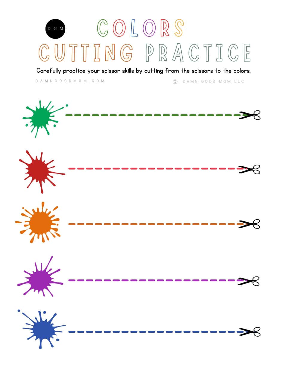13+ Cheerful Cutting Practice Pages | Pre-Writing Activities - Damn ...