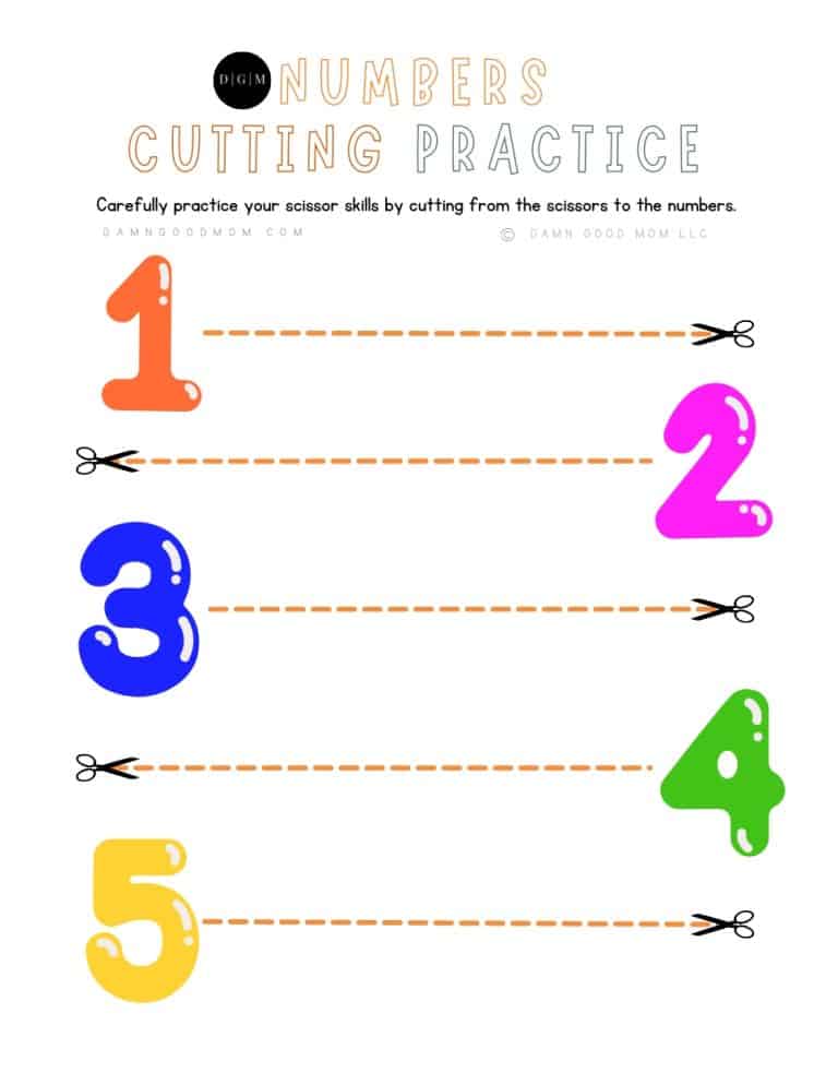 13+ Cheerful Cutting Practice Pages | Pre-Writing Activities - Damn ...