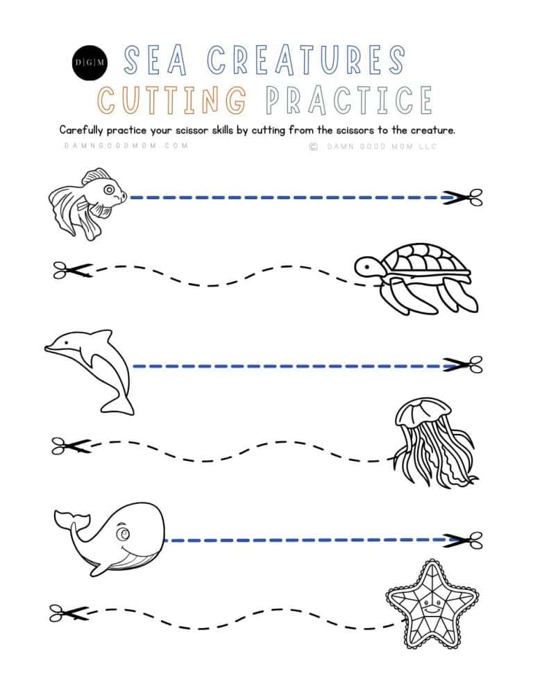 13+ Cheerful Cutting Practice Pages | Pre-Writing Activities - Damn ...