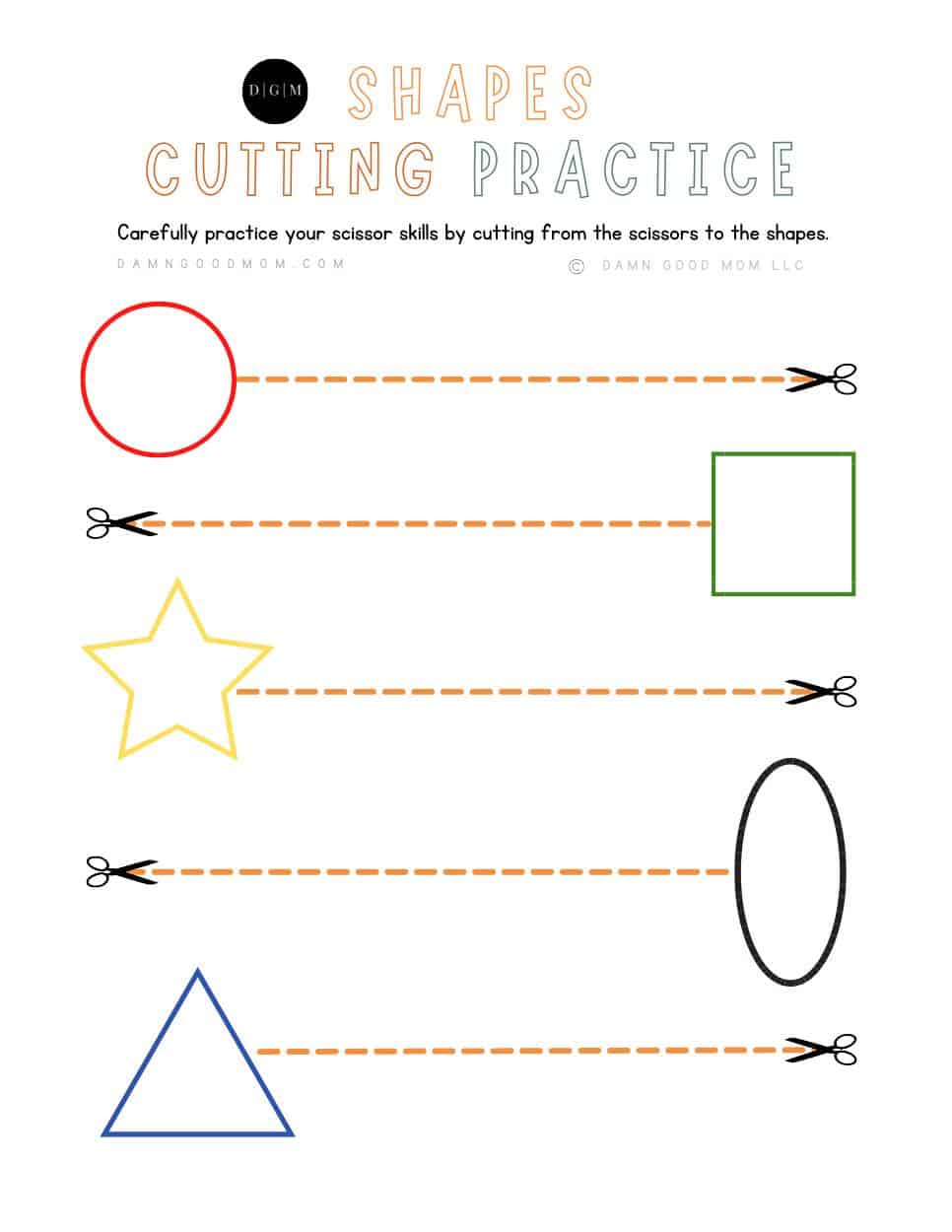 13+ Cheerful Cutting Practice Pages | Pre-Writing Activities - Damn ...