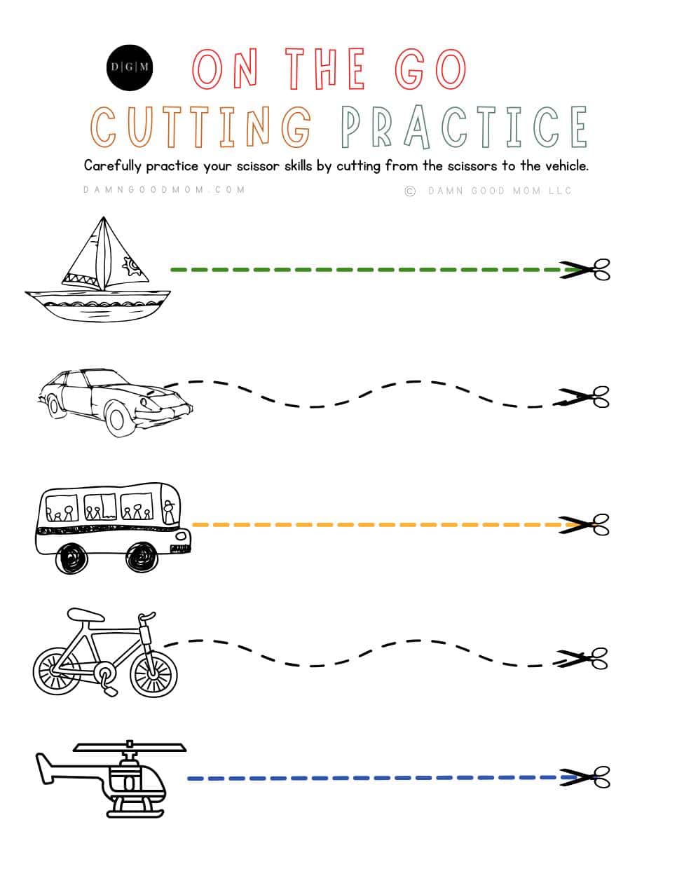 13+ Cheerful Cutting Practice Pages | Pre-Writing Activities - Damn ...