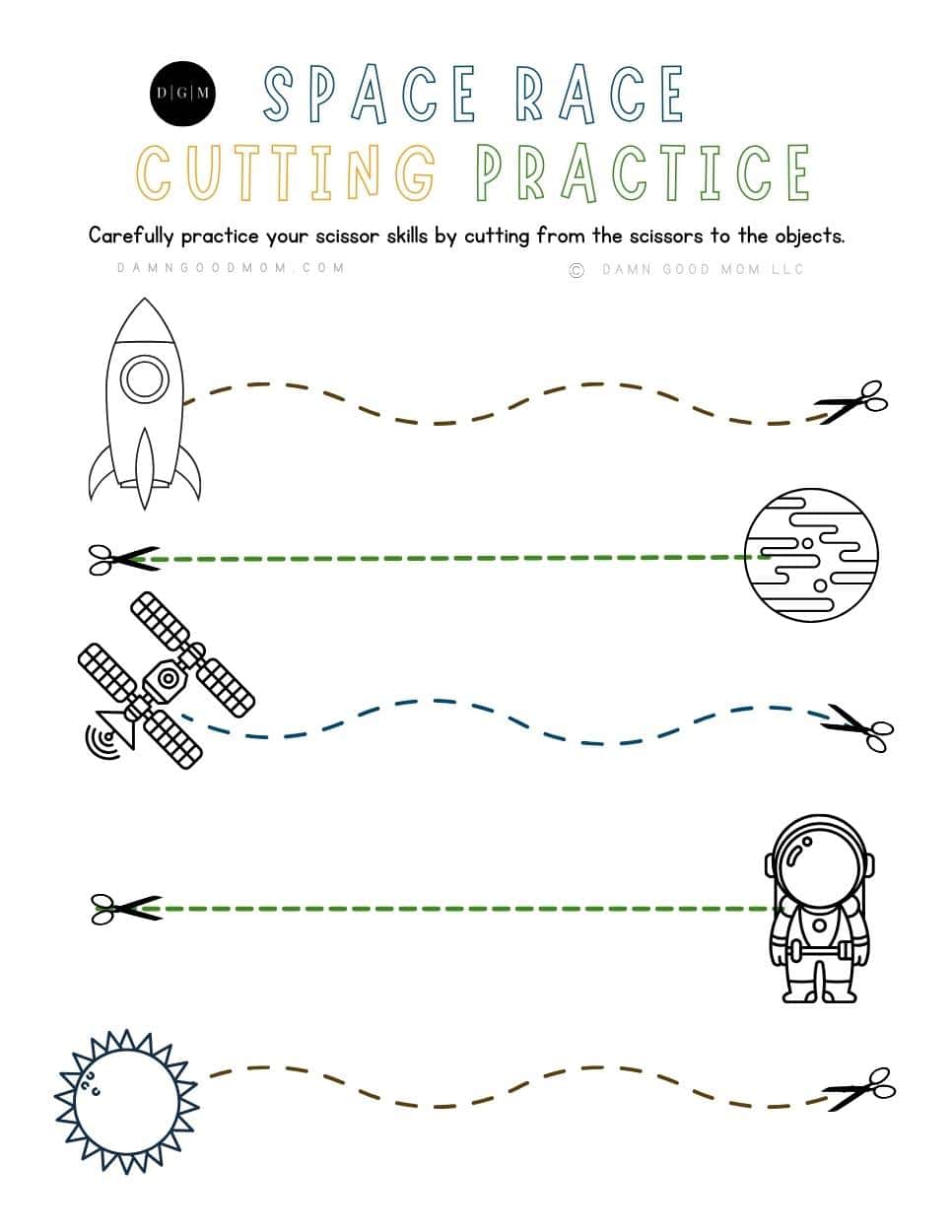 13+ Cheerful Cutting Practice Pages | Pre-Writing Activities - Damn ...