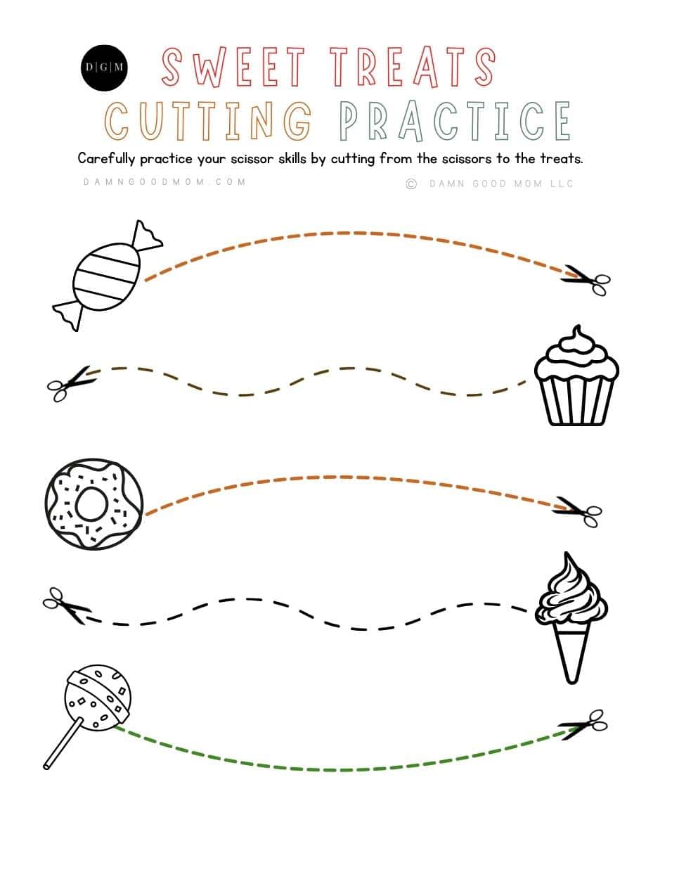 13+ Cheerful Cutting Practice Pages | Pre-Writing Activities - Damn ...